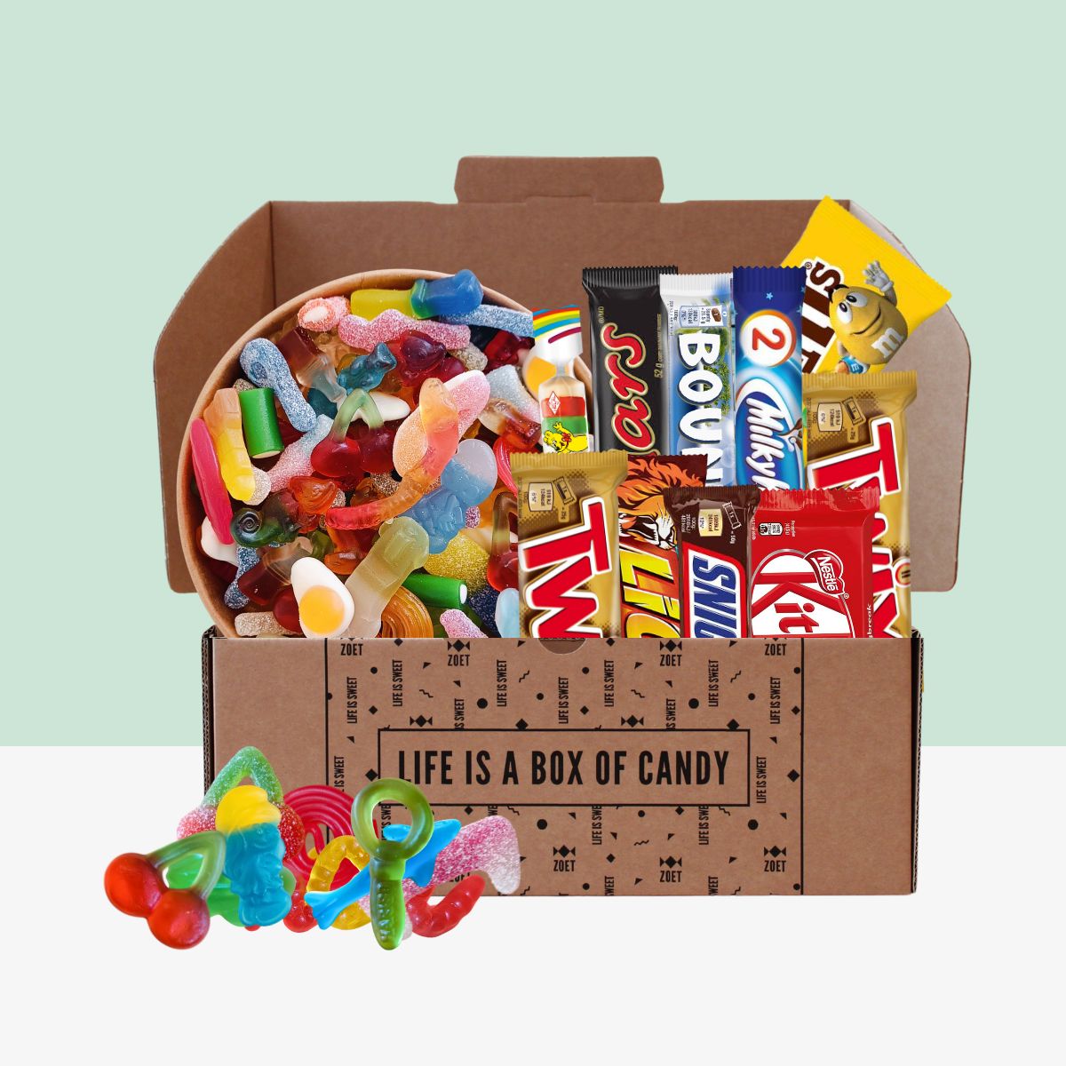 ZOET Snackbox XL | Snoep en Chocoladerepen Cadeau Bestellen – Zoet